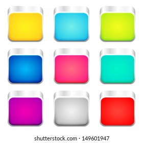 Blank Square Buttons Stock Vector (Royalty Free) 141632488