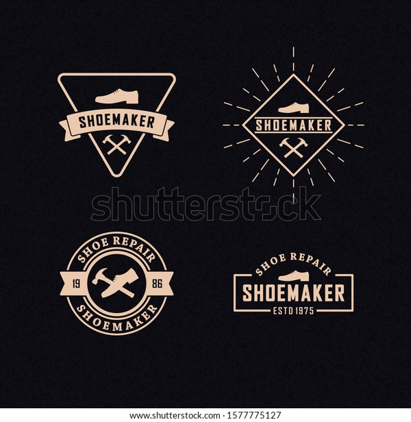 Set Color Cobbler Logos Vector Illustration: vector de stock (libre de ...