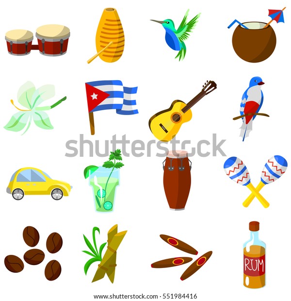 Set Color Cuba Icon Cuban Flag Stock Vector (Royalty Free) 551984416 ...