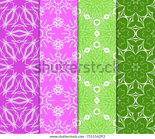 Set Color Design Textile Print Seamless Stock Vector (Royalty Free ...