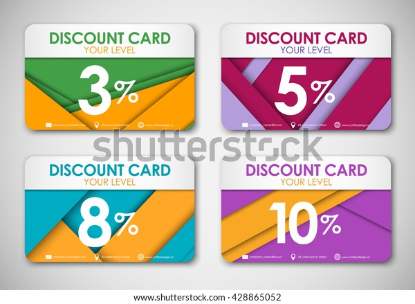 Set Color Discount Cards Style Material Stock Vector (Royalty Free ...