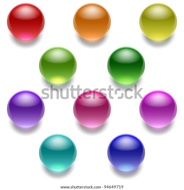 Set Color Glass Balls Stock Vector (Royalty Free) 94649719