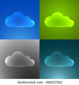Set Color Glass Clouds Vector Background Stock Vector (Royalty Free ...