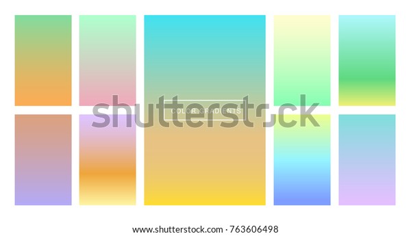 Set Color Gradients Background Wallpaper Screen Stock Vector (Royalty ...