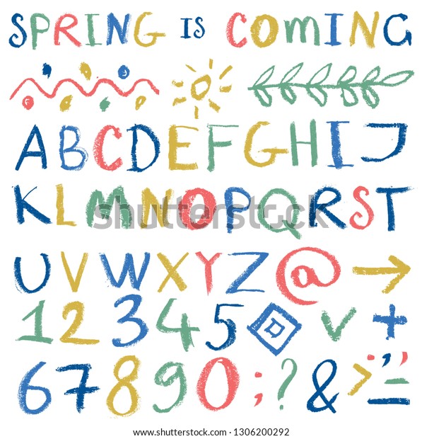 Set Color Hand Drawn Letters Simbols Stock Vector (Royalty Free ...