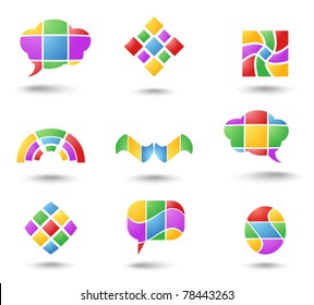 Colorful Symbols Set Logos Different Figures 스톡 벡터(로열티 프리) 436213636 ...