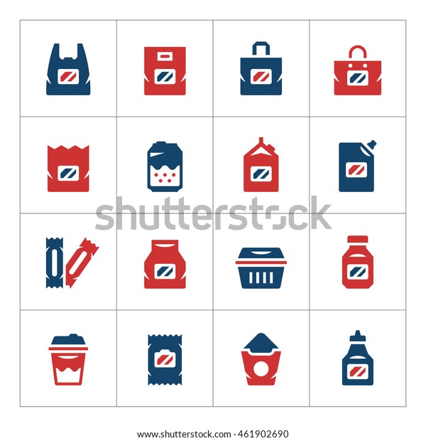 Set Color Icons Package Stock Vector (Royalty Free) 461902690 ...