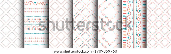 Set Color Modern Stripes Seamless Pattern Stock Vector (Royalty Free ...