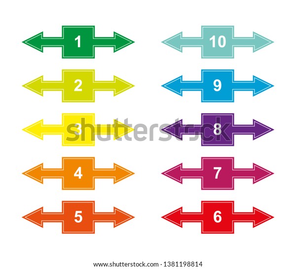 Set Color Numbered Squares Numbers 1 Stock Vector (Royalty Free ...
