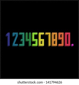 Set Color Old Numbers Stock Vector (Royalty Free) 141794626 | Shutterstock