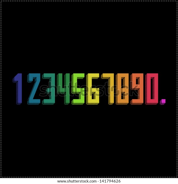 Set Color Old Numbers Stock Vector (Royalty Free) 141794626 | Shutterstock