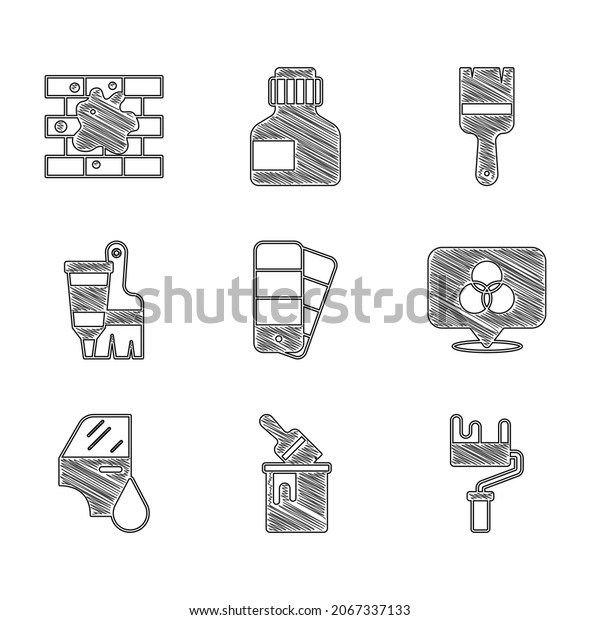 Set Color Palette Guide Paint Bucket Stock Vector (Royalty Free ...