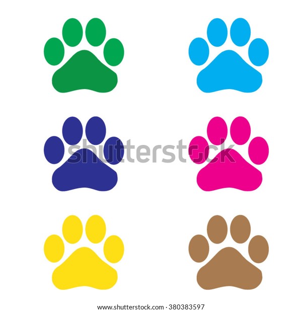 Set Color Paws Stock Vector (Royalty Free) 380383597