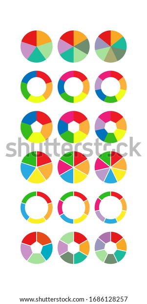 Set Color Pie Charts 5 6 Stock Vector (Royalty Free) 1686128257 ...