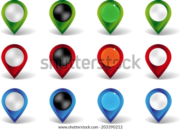 Set Color Pointers On White Background Stock Vector (Royalty Free ...