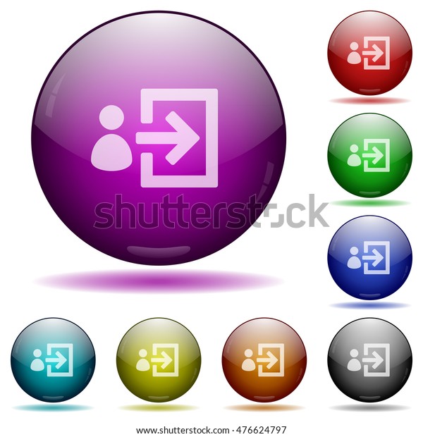 Set Color User Login Glass Sphere Stock Vector (Royalty Free) 476624797 ...