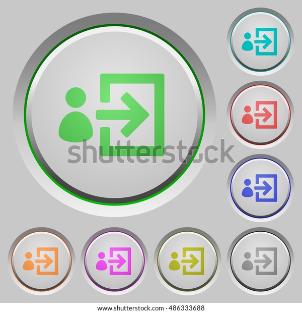 Set Color User Login Sunk Push Stock Vector (Royalty Free) 486333688 ...