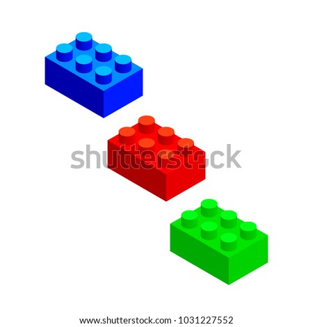 Set Colored 3 D Building Blocks 스톡 벡터(사용료 없음) 1031227552 - Shutterstock