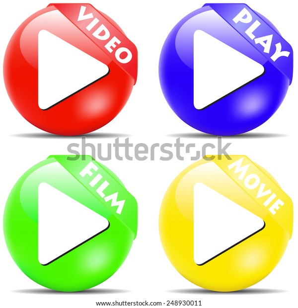 Set Colored 3d Buttons Shadow Vector Stock Vector (Royalty Free ...