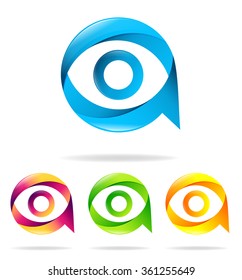 Set Colored Abstract Eye Logo Stock Vector (Royalty Free) 361255649 ...