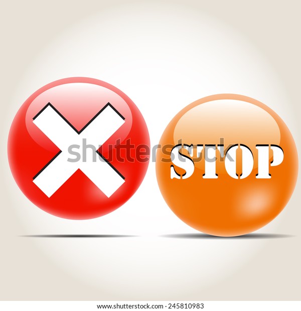 Set Colored Icons Ban Stop Tick Stock Vector (Royalty Free) 245810983 ...
