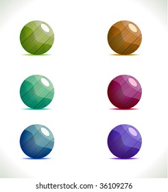 Set Colored Metal Textured Orbs Vector Stock Vector (Royalty Free ...