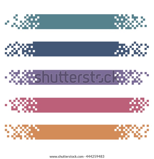 Set Colored Modern Pixel Banners Headers Stock Vector (Royalty Free ...