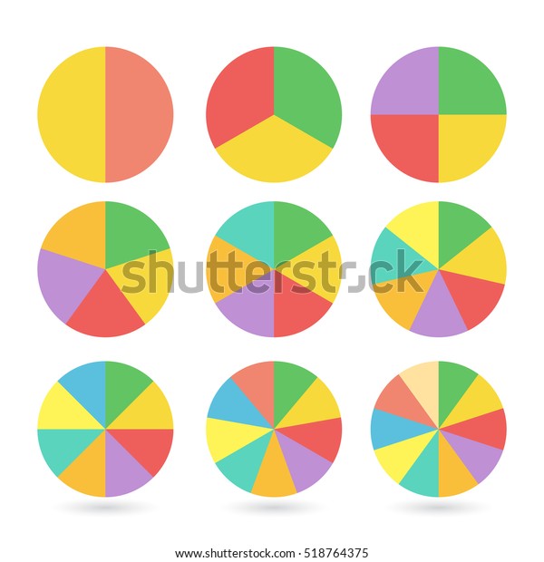 Set Colored Pie Charts Templates Sectoral Stock Vector (Royalty Free ...