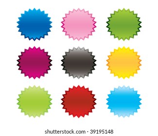 Set Colored Round Stickers Icon Stock Vector (Royalty Free) 39195148 ...