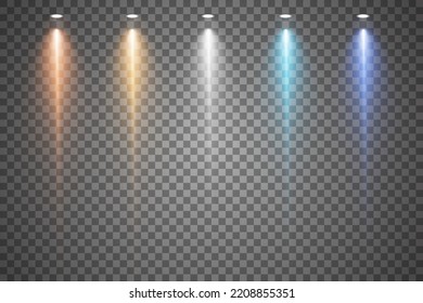 Set Colored Spotlights On Transparent Background Stock Vector (Royalty ...