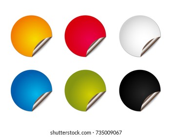 Set Colored Stickers Isolated On White Stock Vector (Royalty Free ...