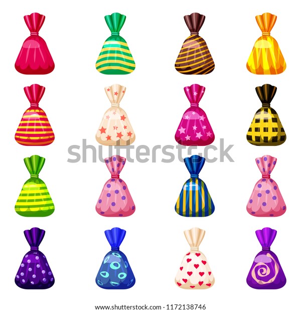 Set Colored Sweets Bright Festive Package Stock Vector (Royalty Free ...