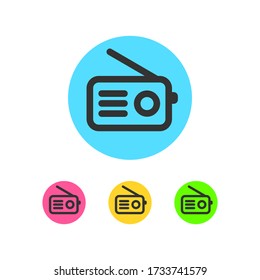 Set Colored Vector Icons Radio On Stock Vector (Royalty Free ...