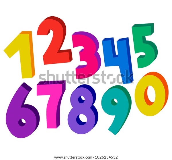 Set Colorful 3d Numbers Stock Vector (Royalty Free) 1026234532 ...