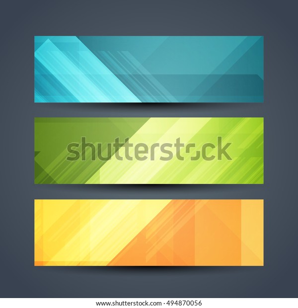 Set Colorful Abstract Beautiful Web Header Stock Vector (Royalty Free ...