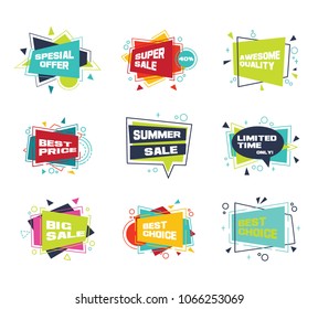 Set Colorful Abstract Chat Label Vector Stock Vector (Royalty Free ...