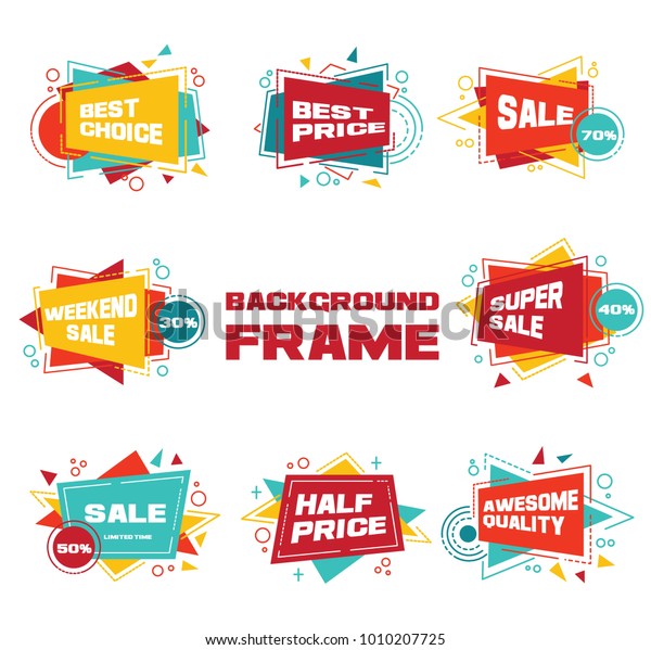 Set Colorful Abstract Chat Label Vector Stock Vector (Royalty Free ...