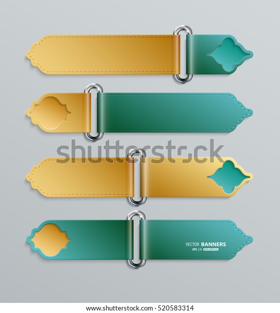 Set Colorful Belt Shape Banners Template Stock Vector (Royalty Free ...
