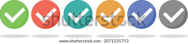 Set Colorful Checkmark Icons Stock Vector (Royalty Free) 2071235753 ...