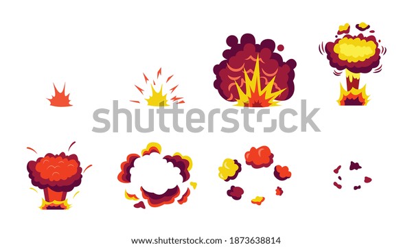 Set Colorful Comic Book Bomb Explosion Stock Vector (Royalty Free ...