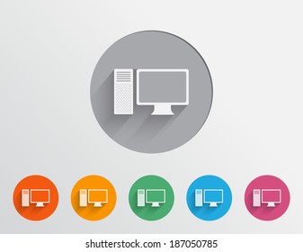 Set Colorful Computer Icons Stock Vector (Royalty Free) 187050785 ...