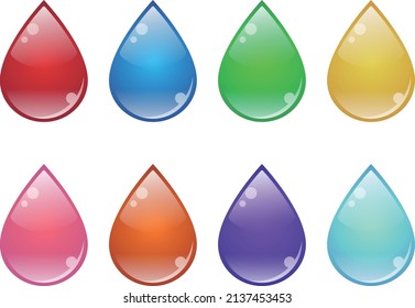 Set Colorful Drop Illustrations Stock Vector (Royalty Free) 2137453453 ...
