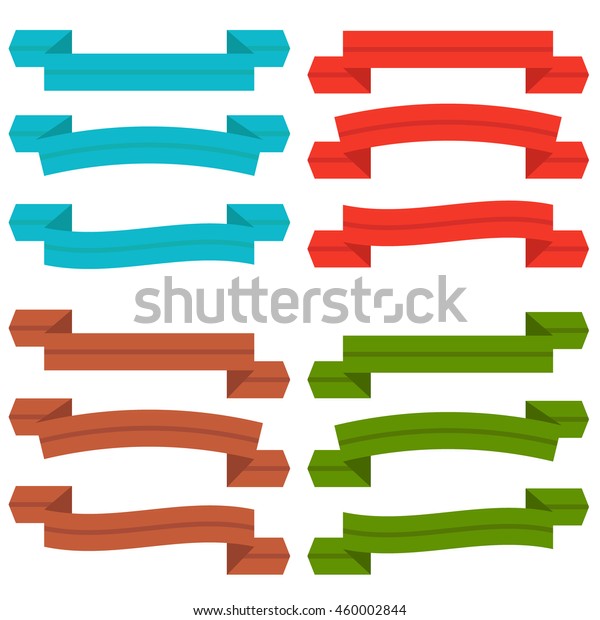 Set Colorful Empty Ribbons Banners Ready Stock Vector (Royalty Free ...