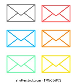 Set Colorful Envelopes Icon Stock Vector (Royalty Free) 1706356972 ...