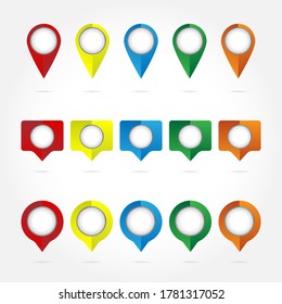 Colorful Map Pins Isolated On White Stock Vector (Royalty Free) 145389013