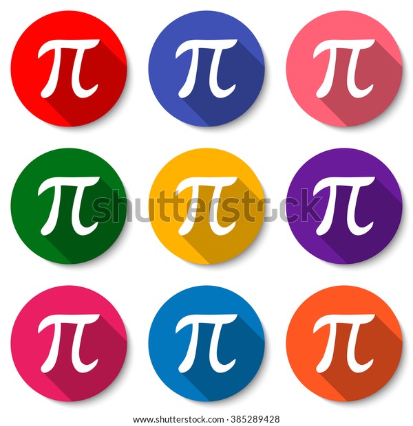 Set Colorful Flat Icons Pi Sign Stock Vector (Royalty Free) 385289428