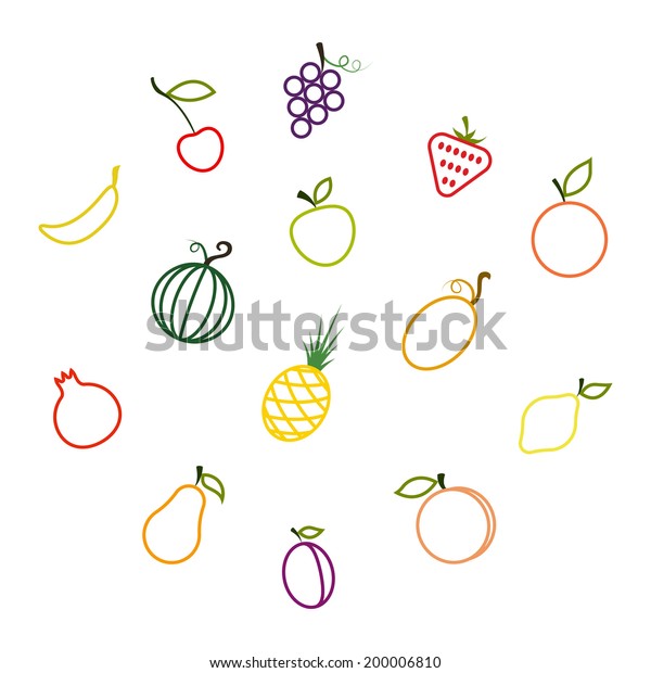 Set Colorful Fruit Loops Flat Style Stock Vector (Royalty Free ...