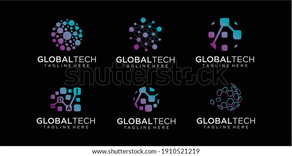Set Colorful Global Data Logo Design Stock Vector (Royalty Free ...