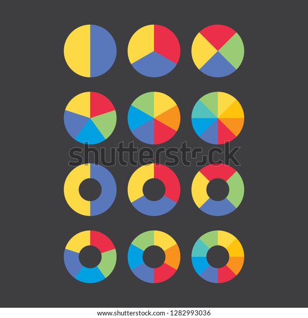 Set Colorful Gradient Info Piecharts Segment Stock Vector (Royalty Free ...
