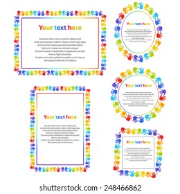 Set Colorful Hands Frames Stock Vector (Royalty Free) 248466862 ...
